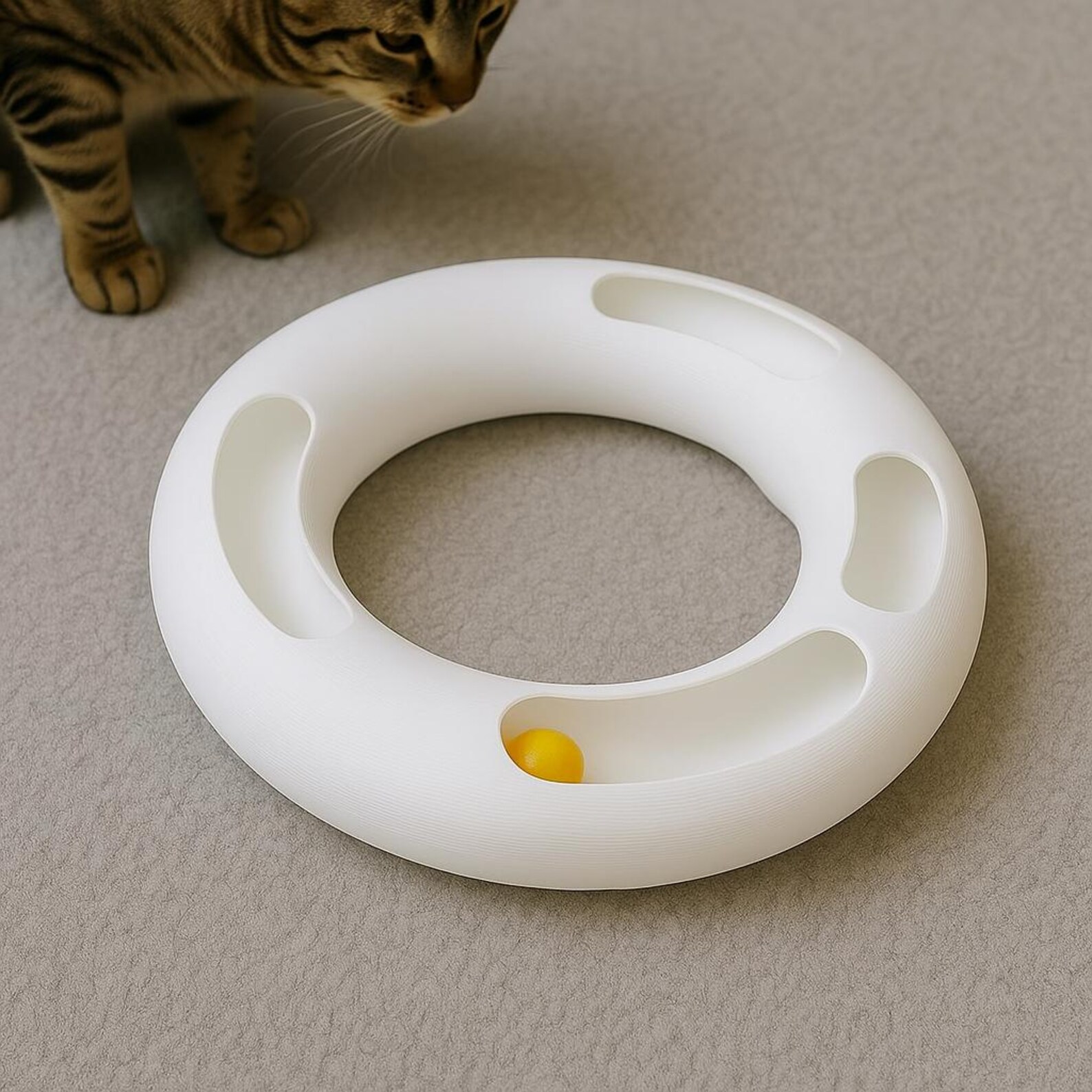3D Printed Cat Track Toy: Interactive Rolling Ball Pet Ring - Etsy