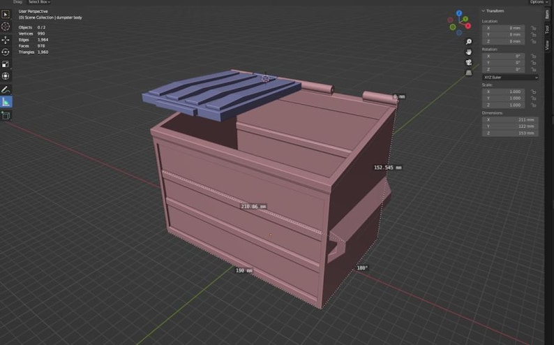 Mini Dumpster Design 3D Printed Desktop Trash Can - Etsy