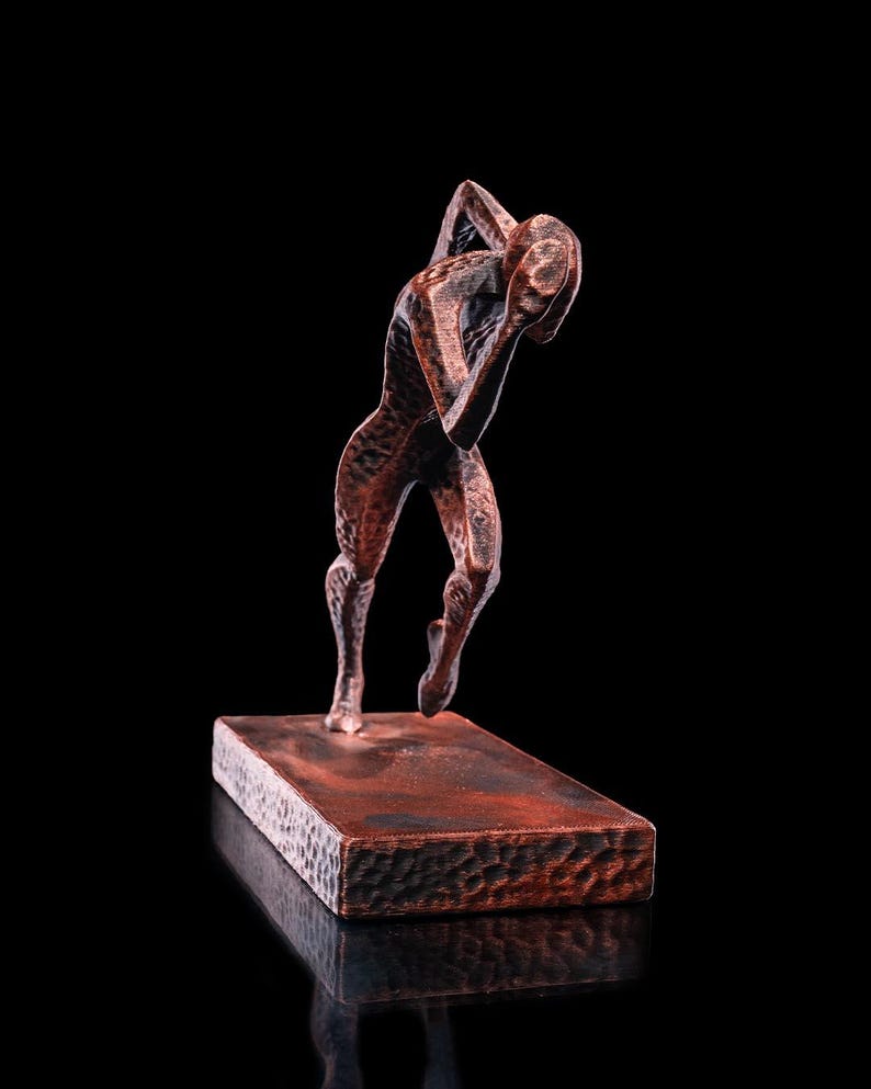 3D Printed Athlete Statue – Hand-painted Bronze Look Runner Decor - Etsy