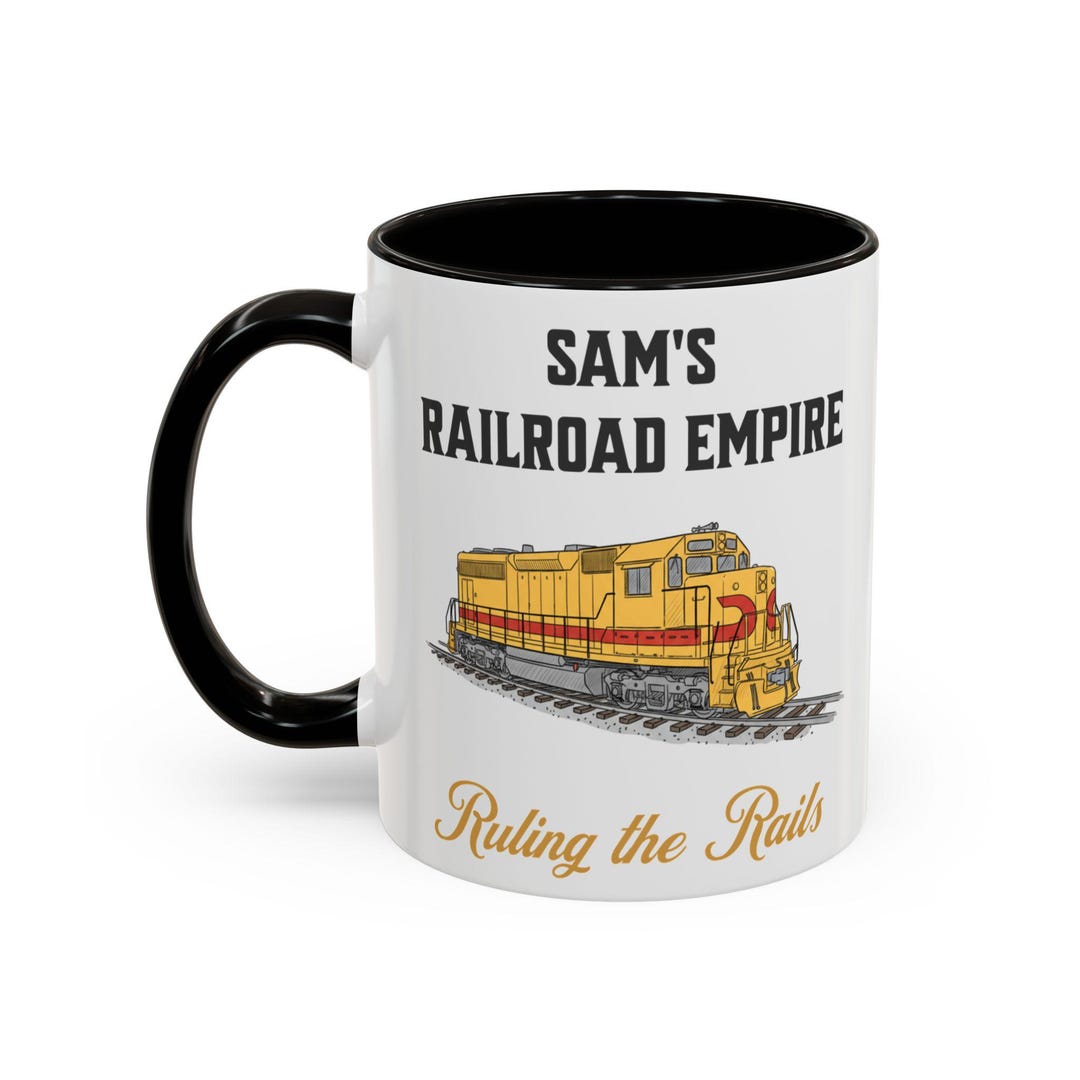 Personalized Railroad Mug, Custom Model Train Mug, Modern Engine Mug ...