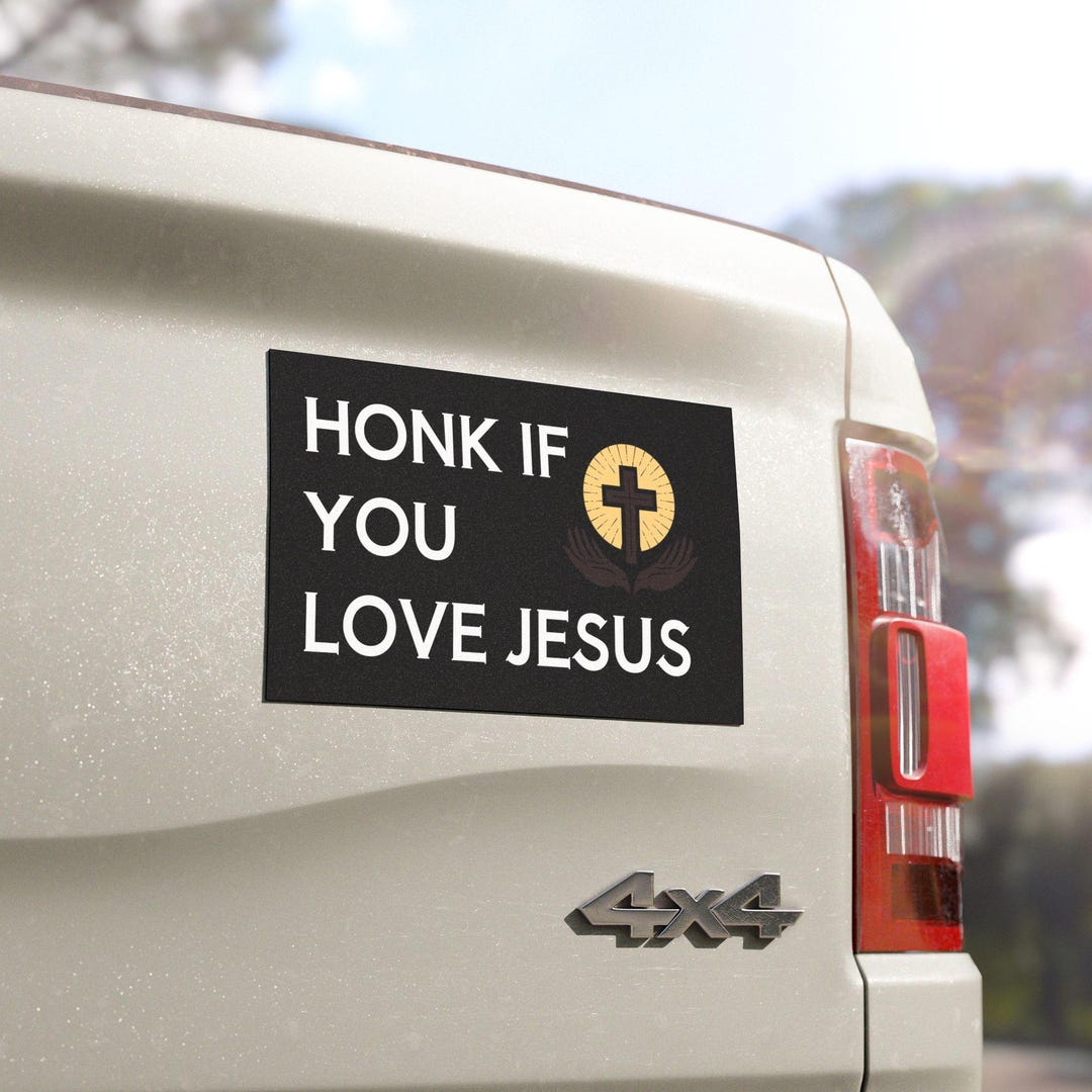 Christian Car Magnet Honk If You Love Jesus, Faith-based Gift ...