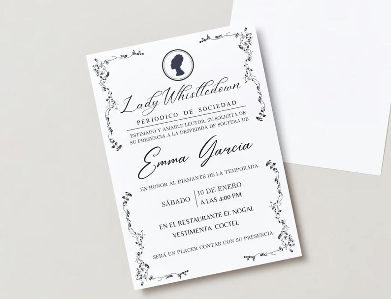 Bridal Shower Invitation / Invitación De Despedida De Soltera bridgeton ...