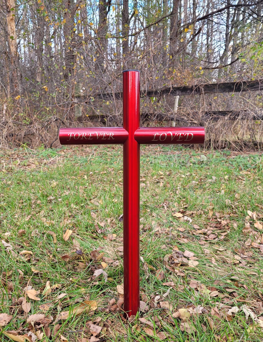 Everlasting Cross™ Red Outdoor Memorial - Etsy