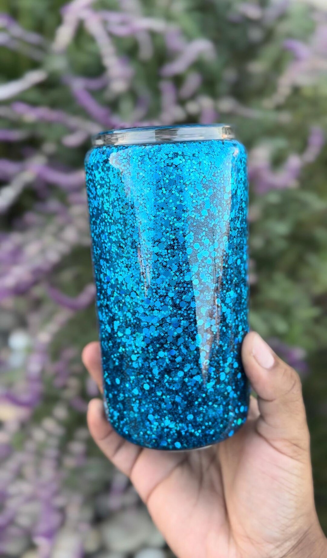 Ocean Blue Glitter Snow Globe Glass 20oz Cup - Etsy