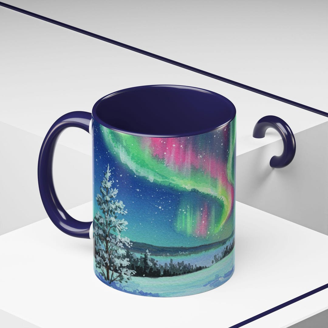 Northern Lights Mugs, Colorful Aurora Borealis Coffee Cup, Microwave ...