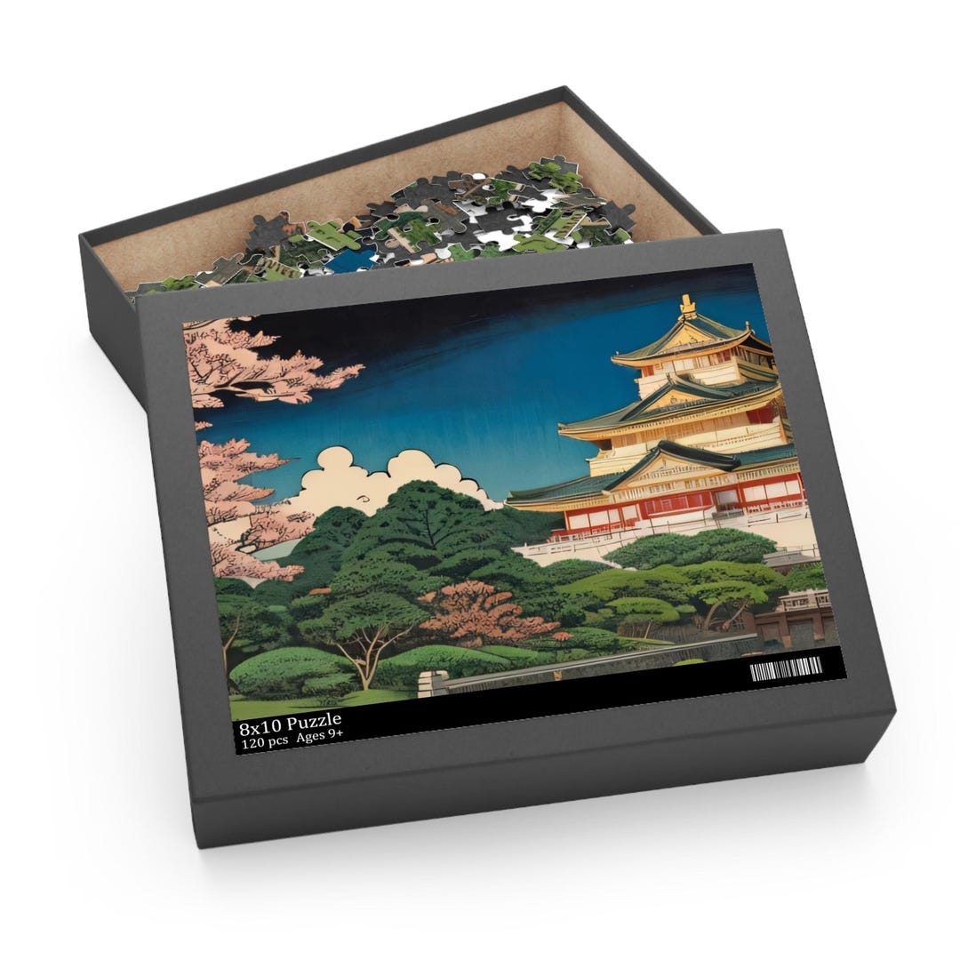 Japanese Castle Painting Ukiyo-e Art Wooden Jigsaw Puzzles, Japan ...