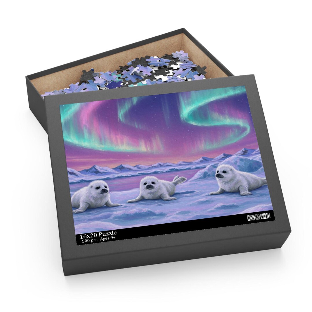 Aurora White Seal Puzzle, Brain Teasers, Psychedelic Nature Scene ...