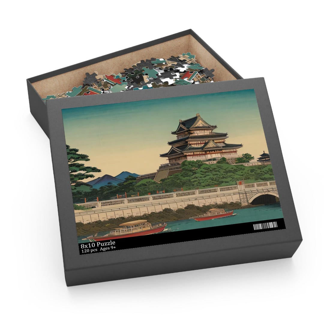 Japanese Castle Painting Ukiyo-e Art Wooden Jigsaw Puzzles, Japan ...
