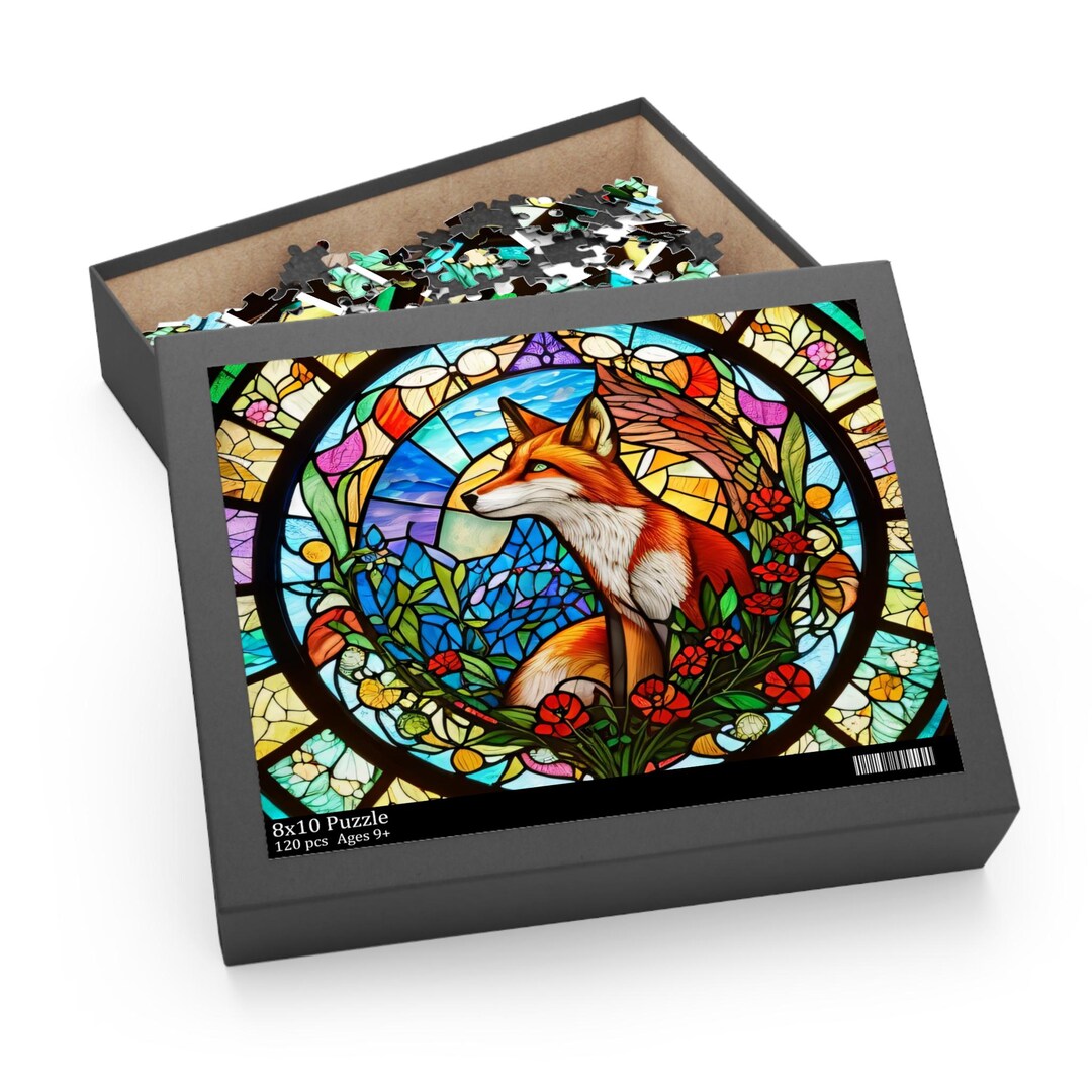 Stained Glass Red Fox Jigsaw Puzzles, Brain Teaser, Animal Puzzles for ...