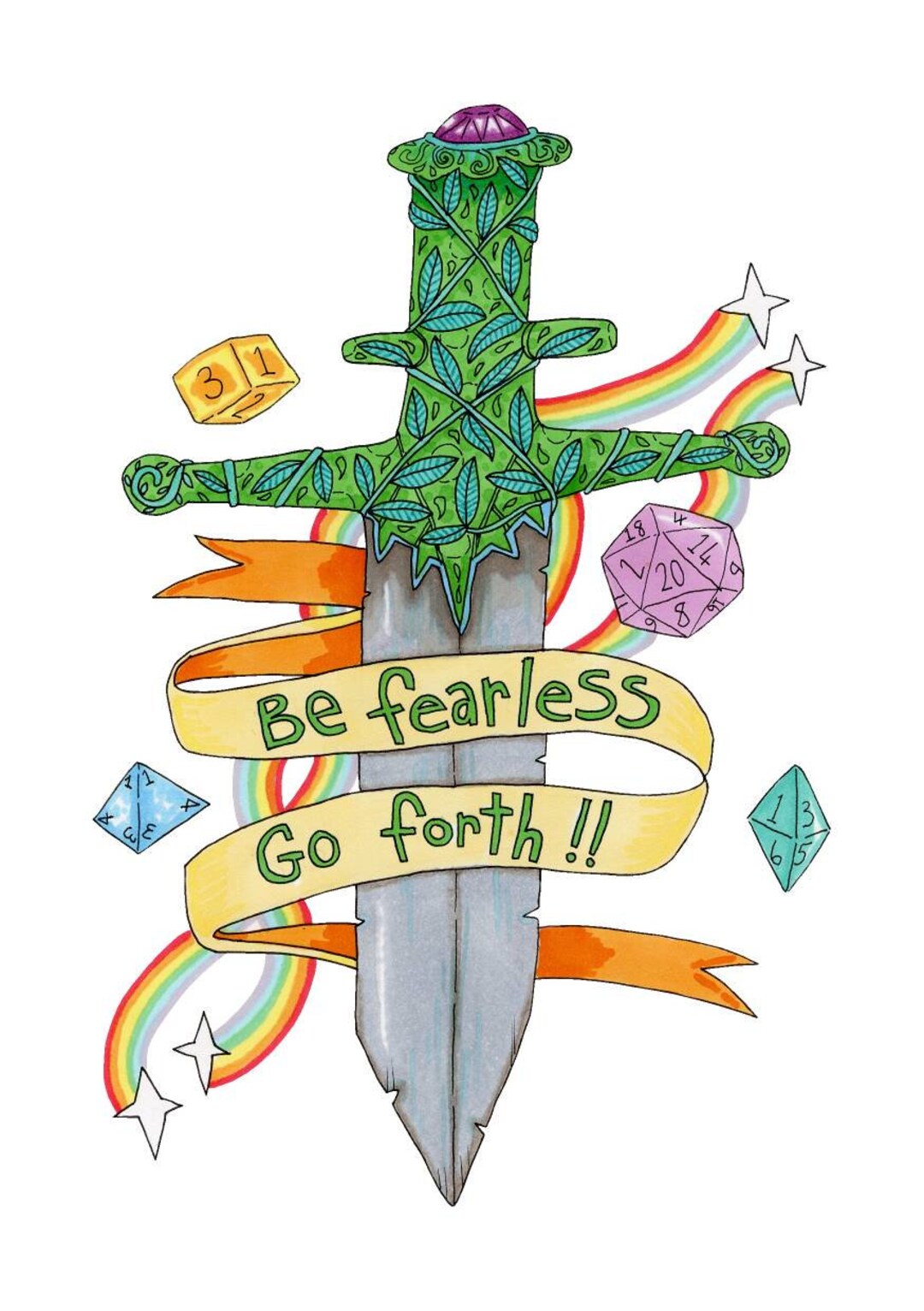 Be Fearless, Go Forth! A4 Print - Etsy