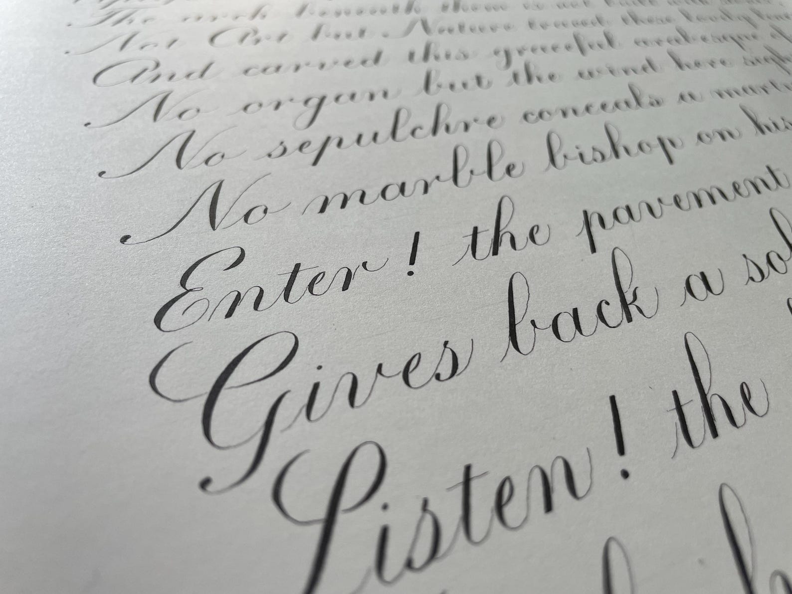 Handwritten Copperplate Calligraphy Poem: My Cathedral by Longfellow ...