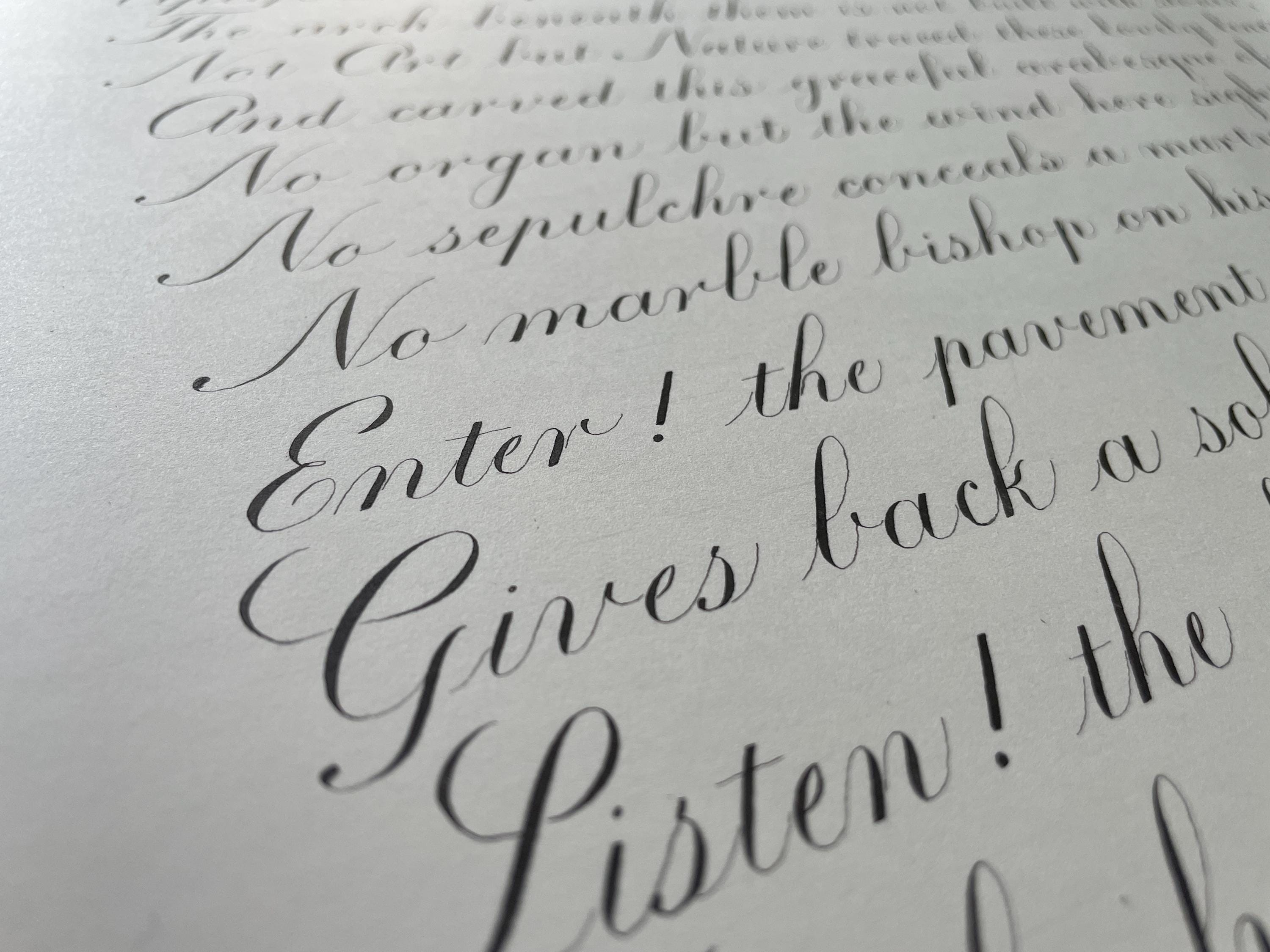 Handwritten Copperplate Calligraphy Poem: My Cathedral by Longfellow ...