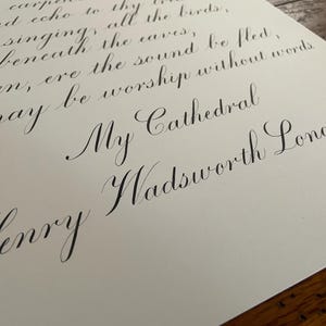 Handwritten Copperplate Calligraphy Poem, My Cathedral by Henry ...