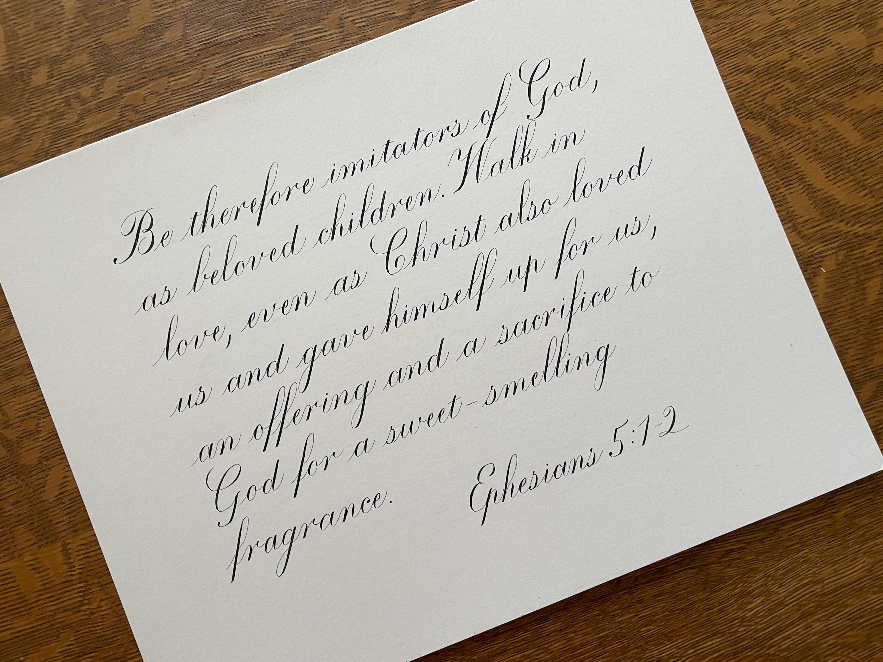 Custom Copperplate Calligraphy Piece, Handwritten Quote, Poem, or Bible ...