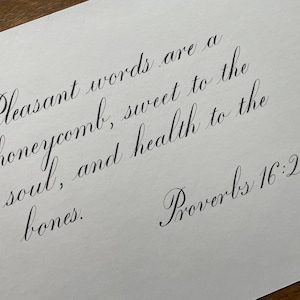 Custom Copperplate Calligraphy Piece, Handwritten Quote, Poem, or Bible ...