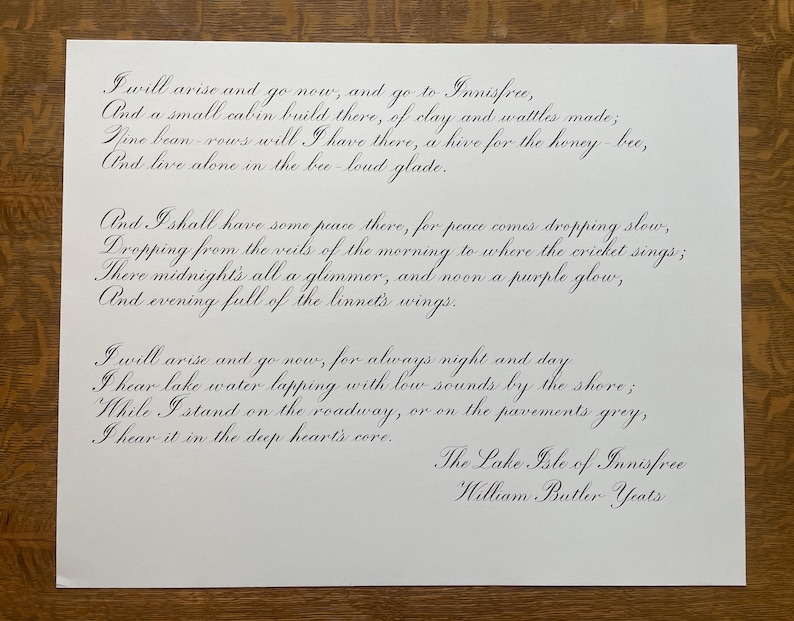Custom Copperplate Calligraphy Piece, Handwritten Quote, Poem, or Bible ...
