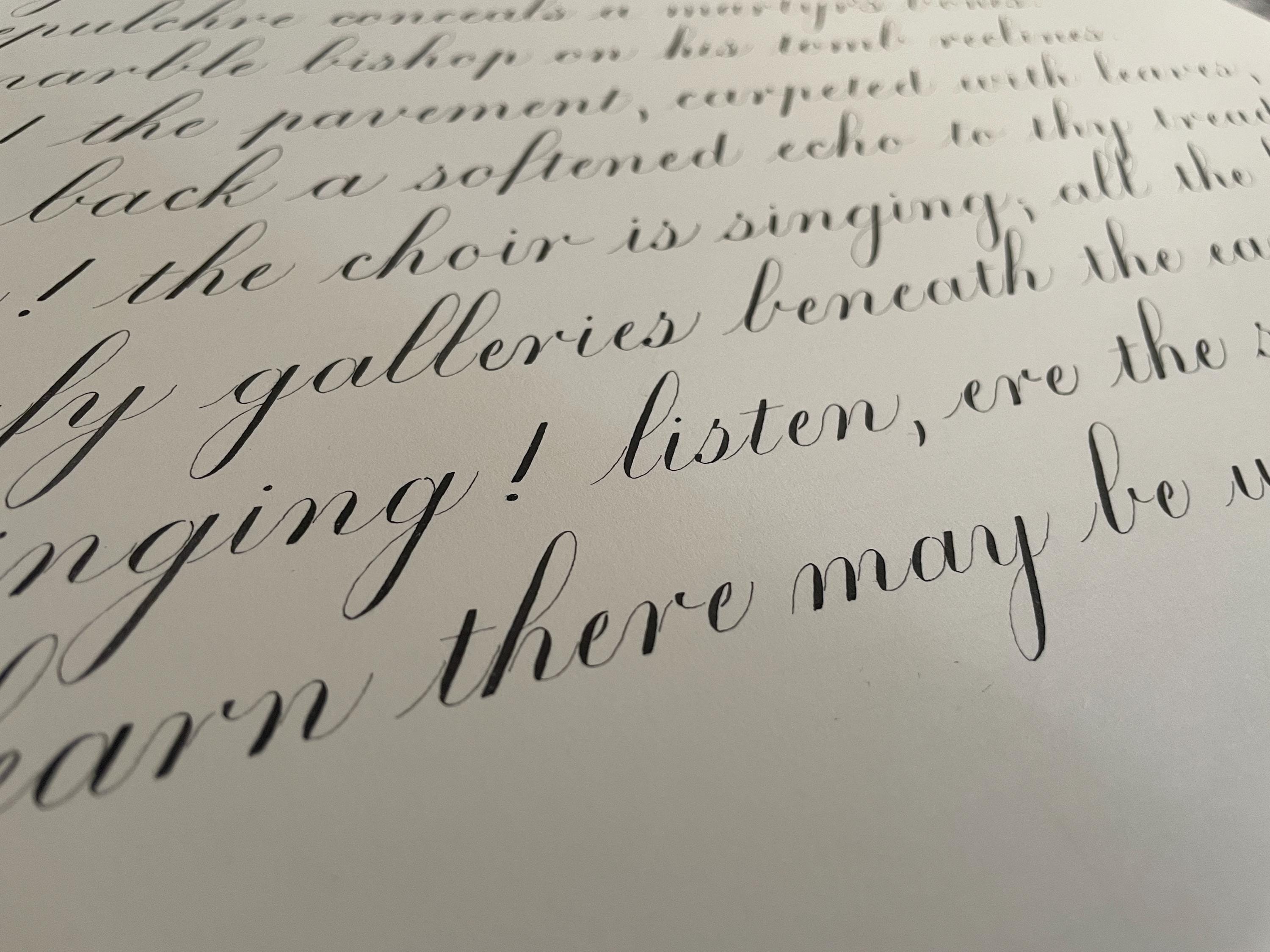 Handwritten Copperplate Calligraphy Poem, My Cathedral by Henry ...