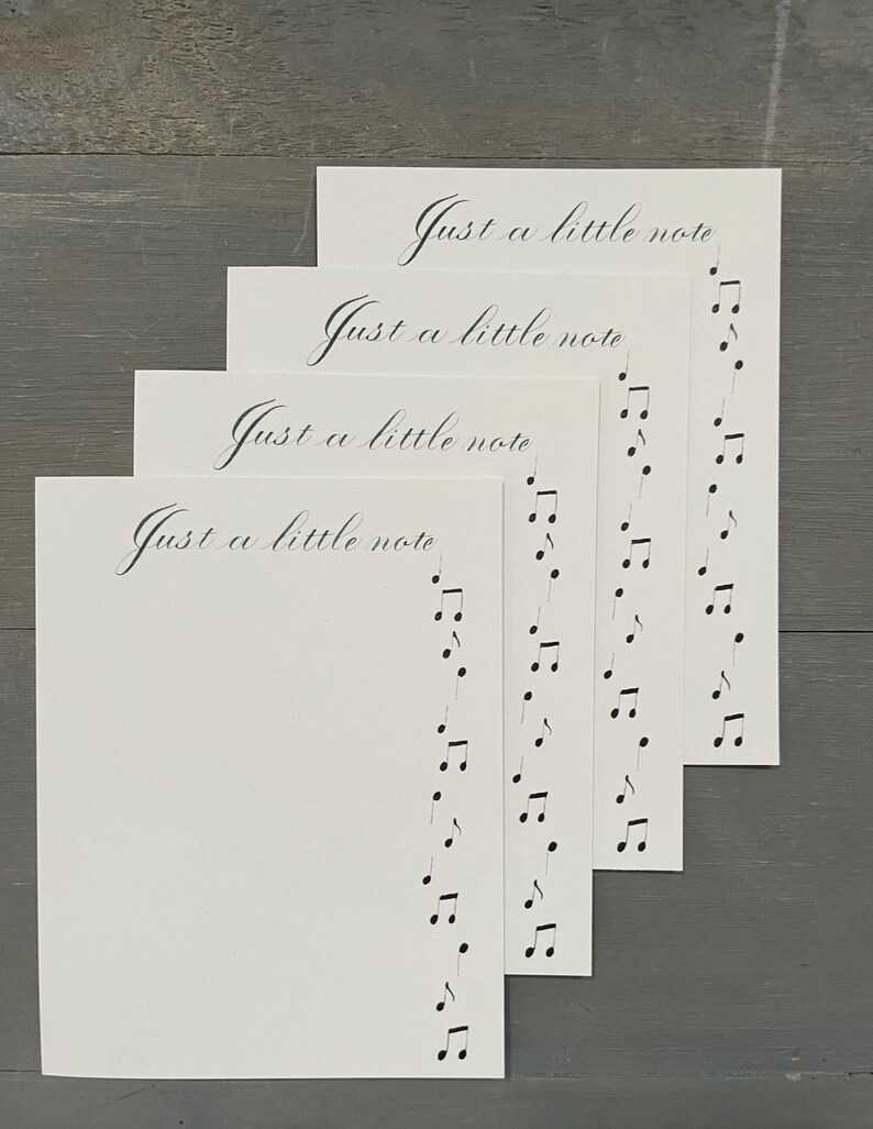 Music Note Cards, Set of Four Note Cards, Original Design - Etsy