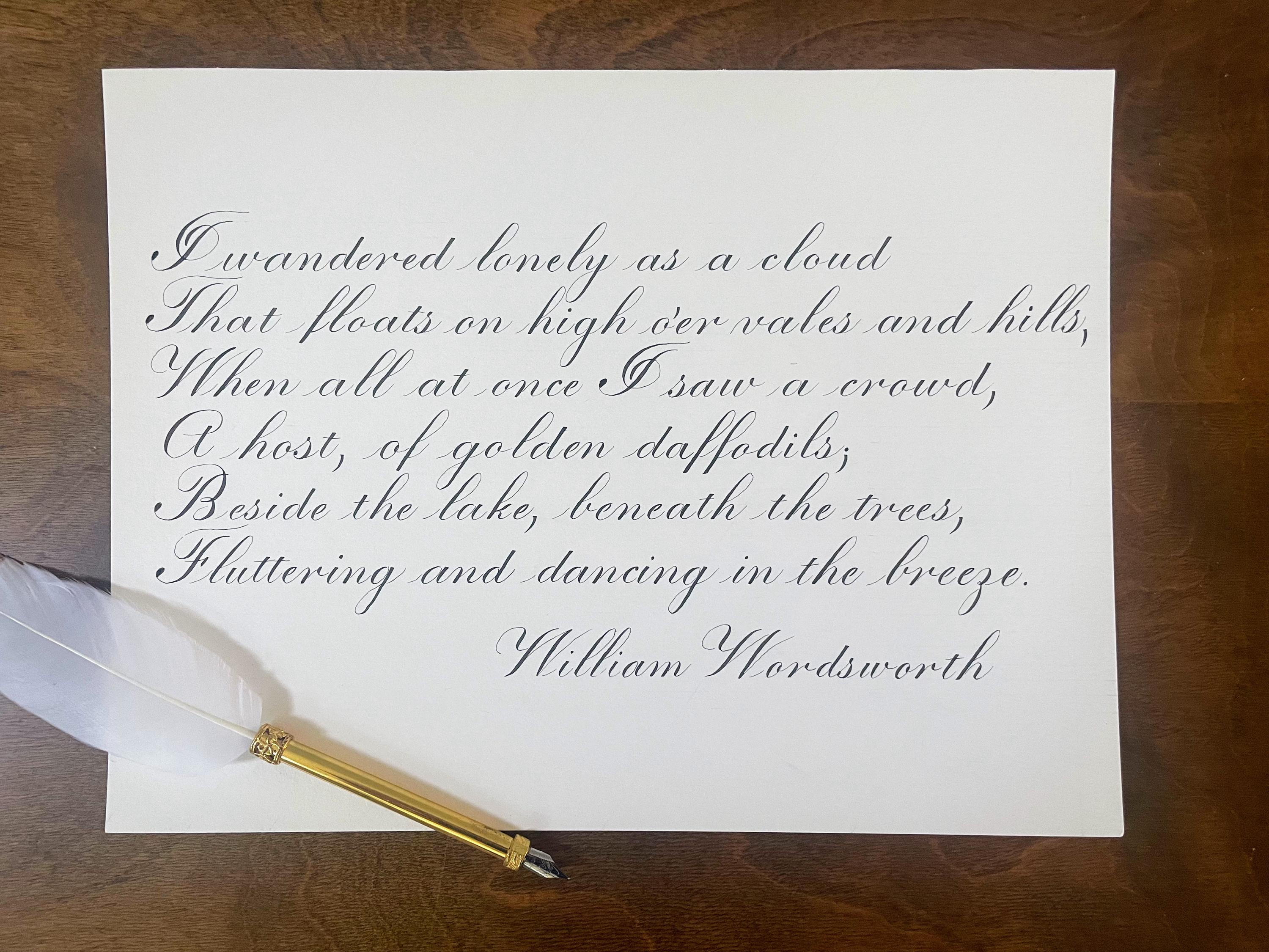 Custom Copperplate Calligraphy Piece, Handwritten Quote, Poem, or Bible ...