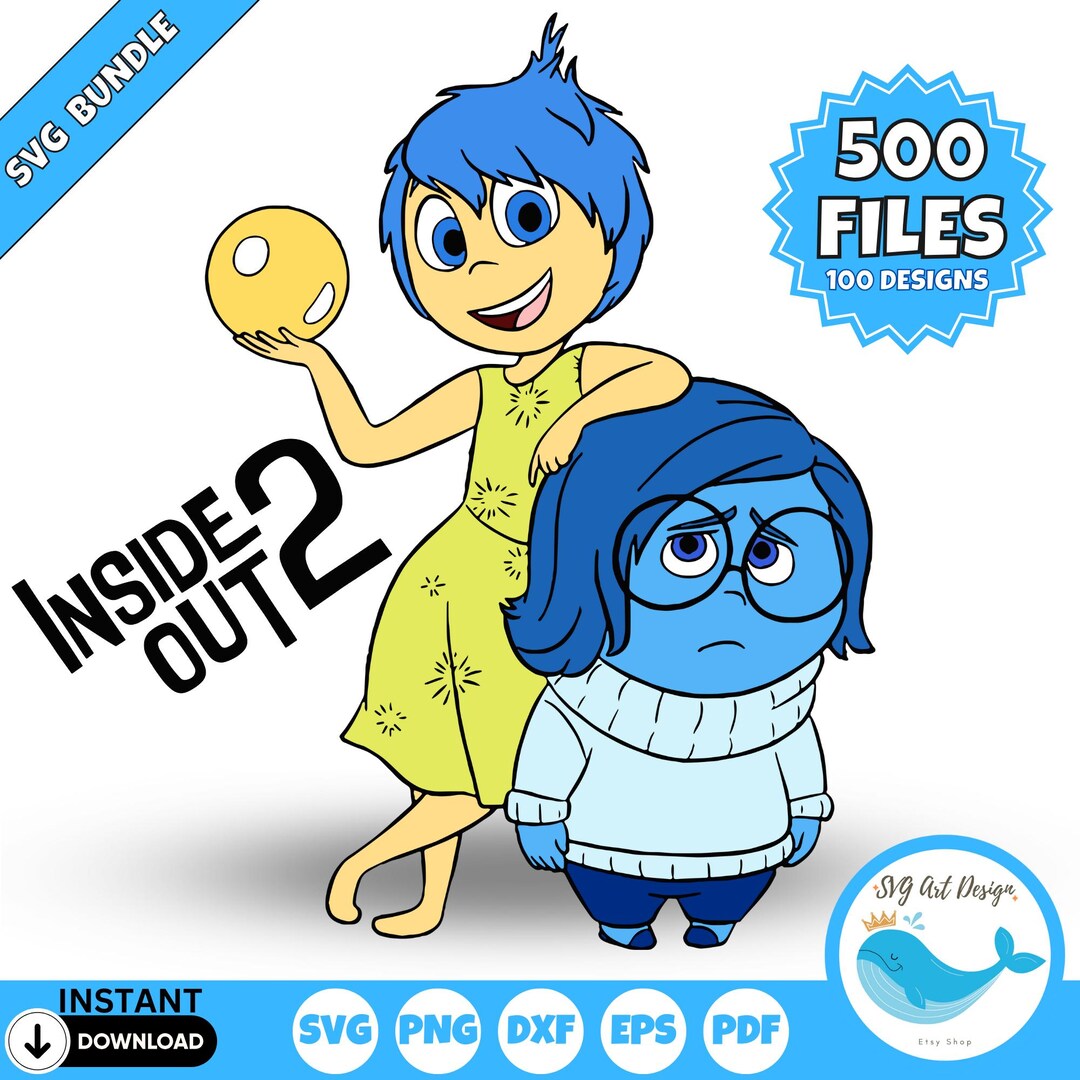 Inside Out 2 SVG Bundle Cut Files for Cricut & Silhouette Joy, Sadness ...