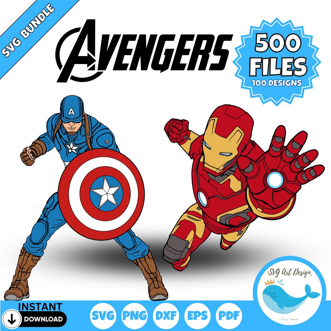 Avengers SVG Bundle Superhero Cut Files for Cricut and Silhouette ...