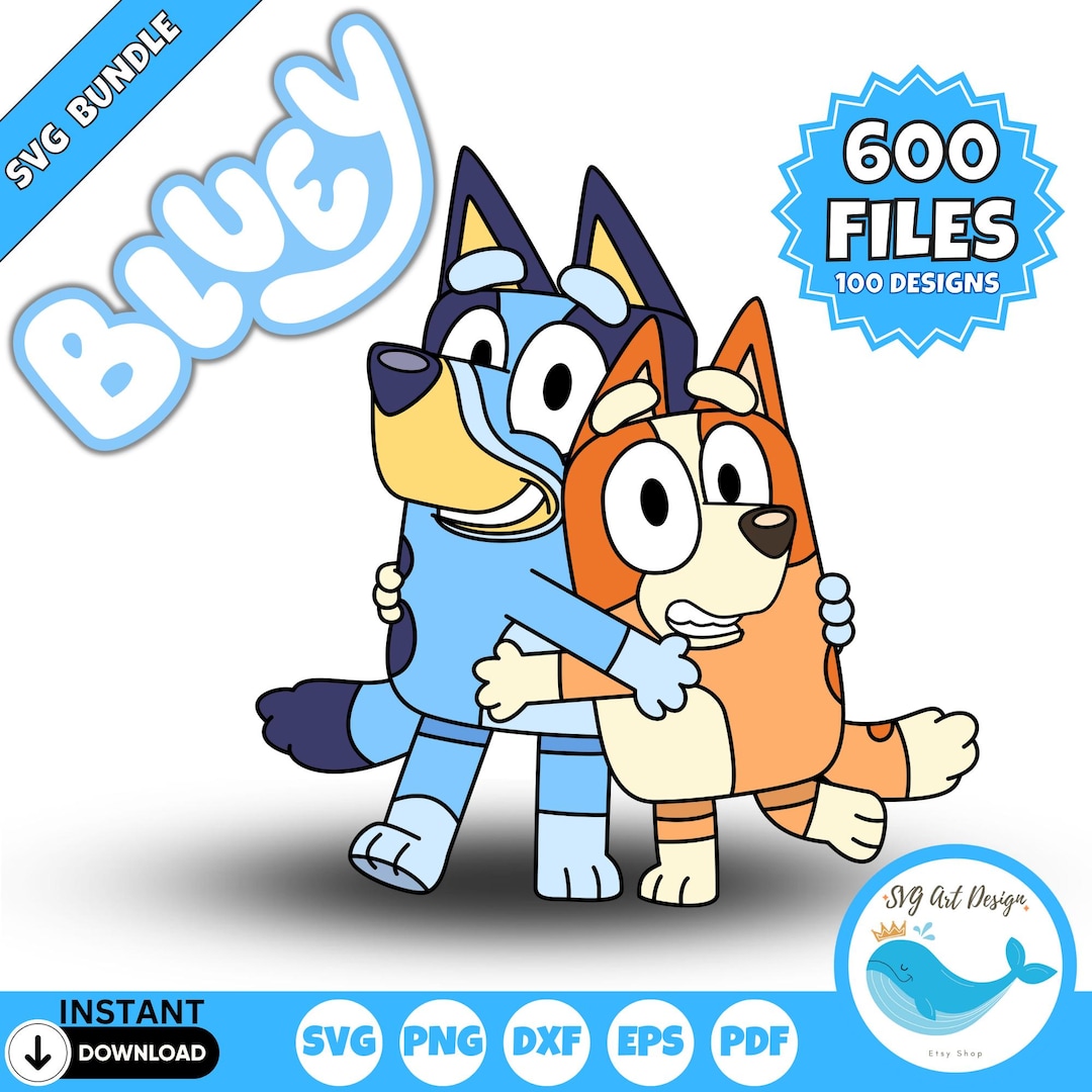 Bluey SVG Bundle Cut Files for Cricut and Silhouette Bluey Characters ...