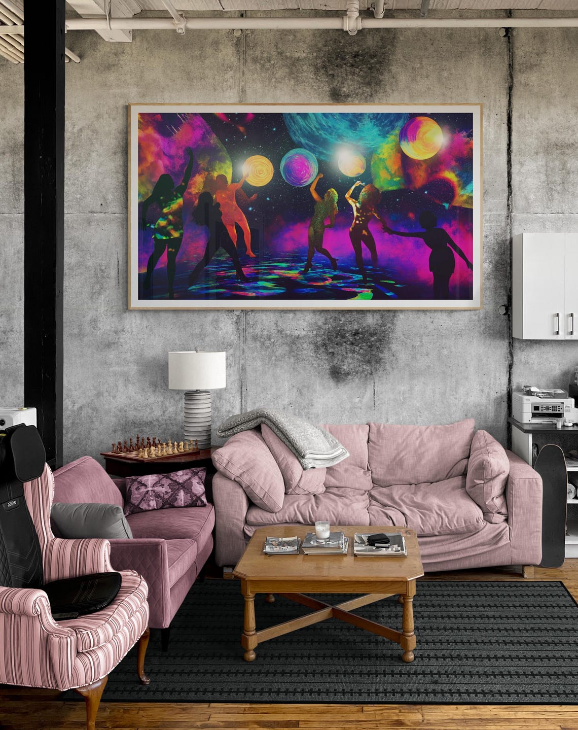 Cosmic Dance Digital Wall Art Vibrant Galaxy Space Print Psychedelic ...