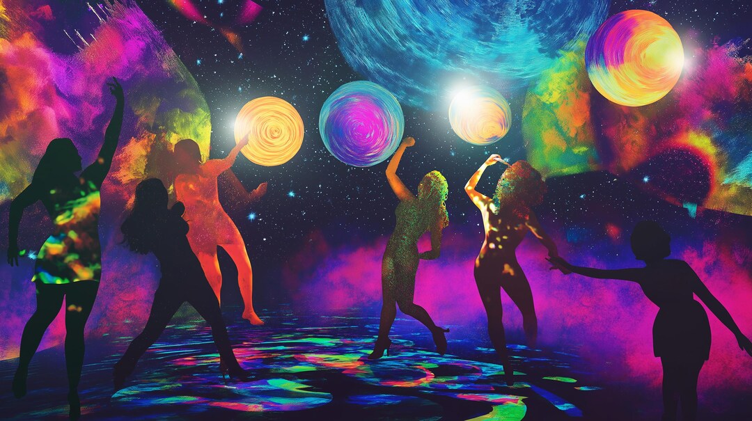 Cosmic Dance Digital Wall Art Vibrant Galaxy Space Print Psychedelic ...