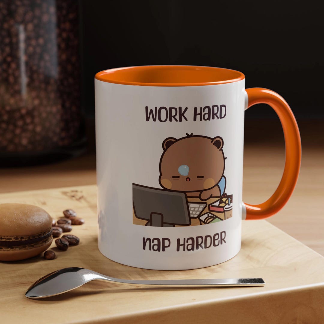 Bubu Dudu Work Hard Nap Harder Coffee Mug, Bubu Dudu Tea Mug, Panda ...
