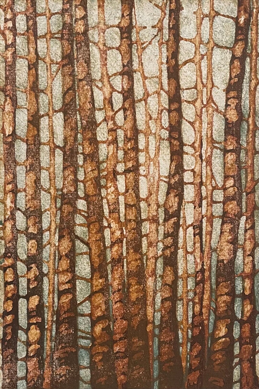 Woodblock Print - Forest No. 21 Moku Hanga Fine Art Print Landscape ...