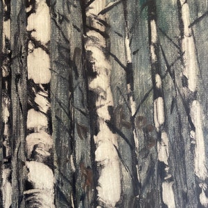 Forest Mounted Monotype Landscape Print - Etsy