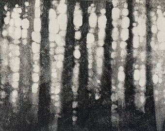 Original Monotype Forest Landscape Hand Pulled Fine Art Print - Etsy