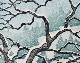 Woodblock Print Tree No. 41, Limited Edition Hand-pulled Moku Haga Fine ...