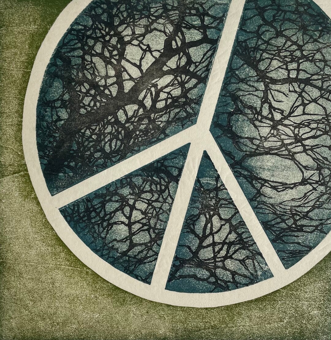 Peace Sign - Original Woodblock Print - Etsy