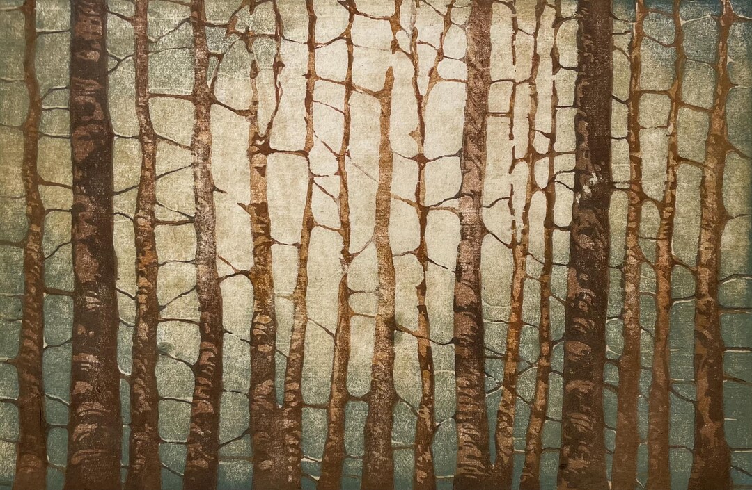 Original Woodblock Print Forest No. 20 Limited Edition Hand Pulled Moku ...