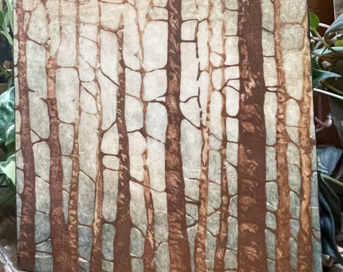 Mounted Woodblock Tree Fine Art Print - Ready to Hang - Etsy