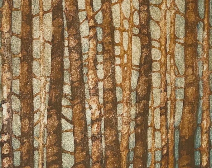 Woodblock Print - Forest No. 21 Moku Hanga Fine Art Print Landscape ...