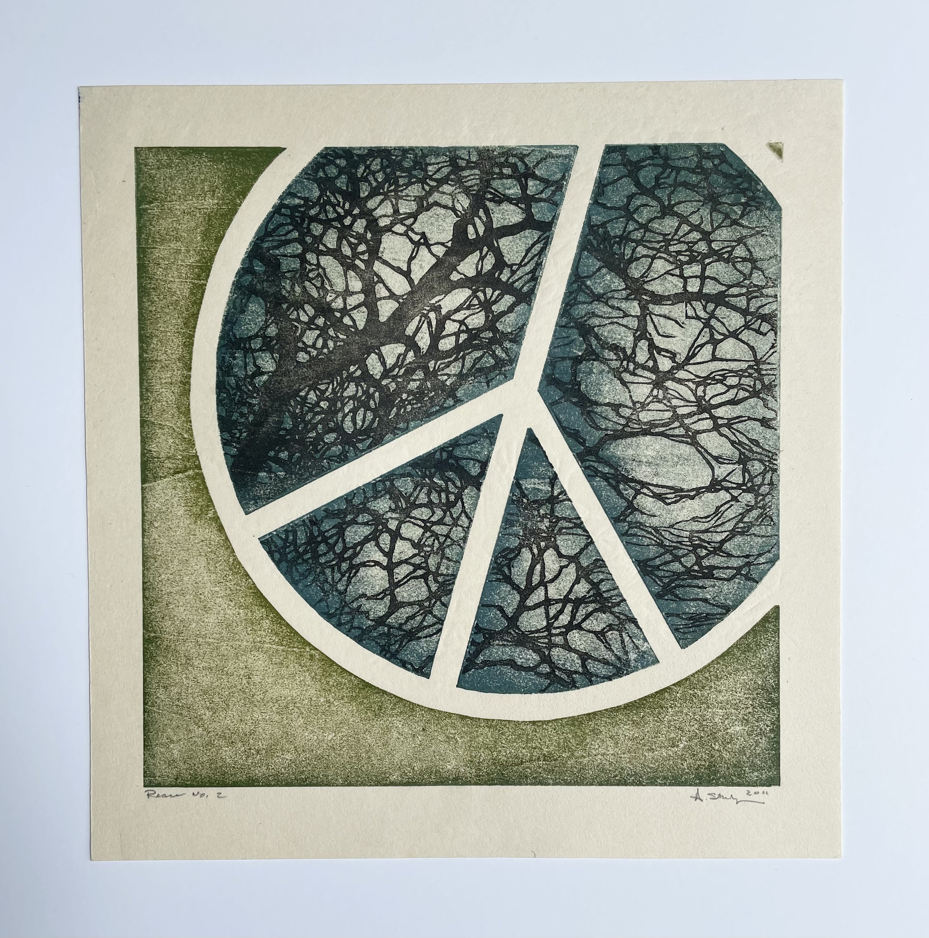 Peace Sign Original Woodblock Print - Etsy