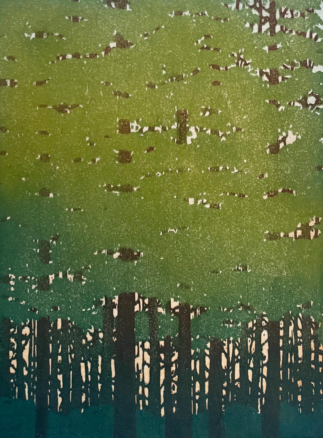 Woodblock Forest No. 22, New Print Artist Proof Moku Hanga Landscape ...