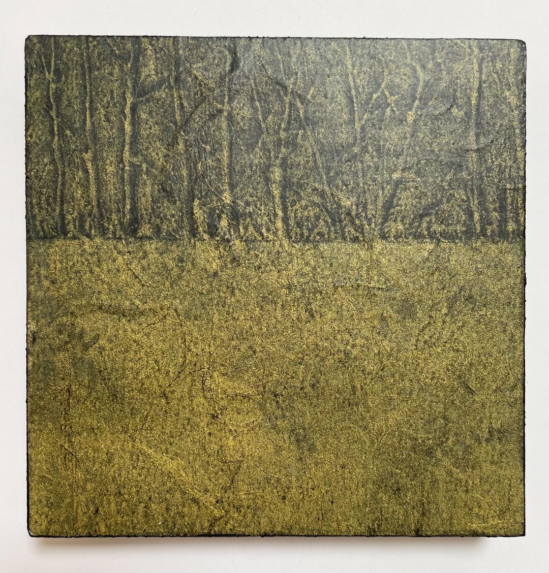 Mounted Woodblock Forest Fine Art Print - Ready to Hang - Etsy