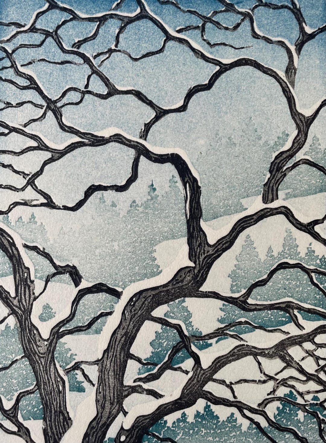 Woodblock Print Tree No. 41, Limited Edition Hand-pulled Moku Haga Fine ...