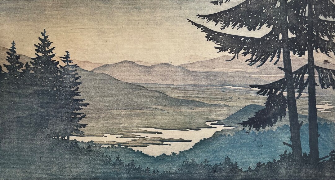 Original Woodblock Reduction Print Landscape No. 4 Moku Hanga Block ...