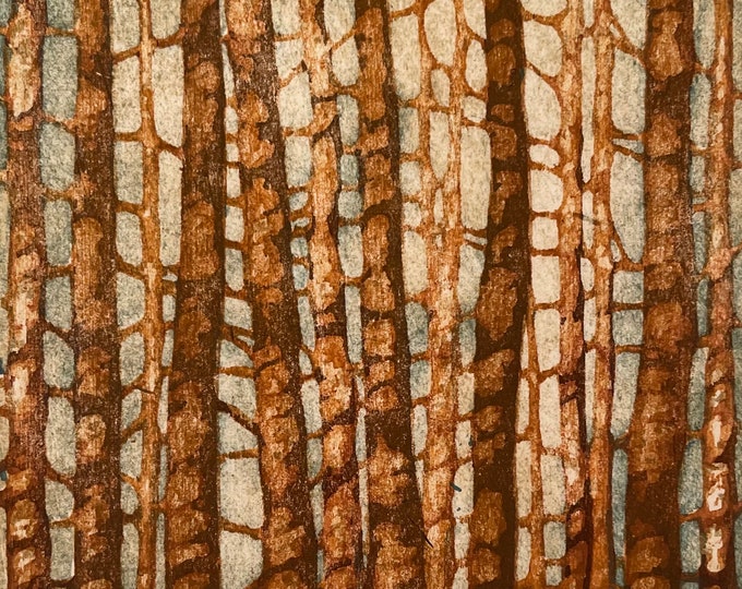 Woodblock Print - Forest No. 21 Moku Hanga Fine Art Print Landscape ...