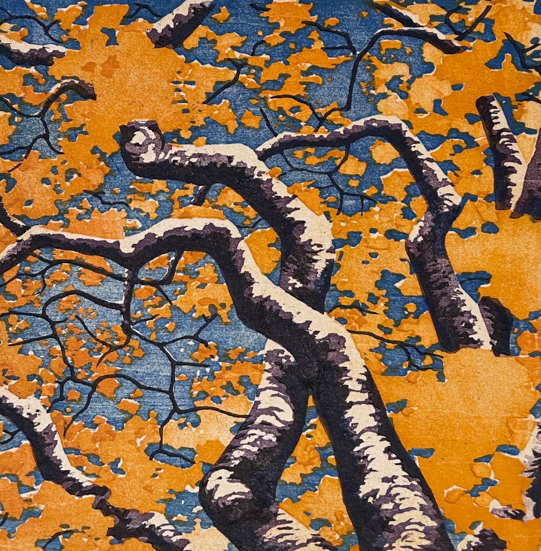 Woodblock Print Tree No. 45 Limited Edition Original Hand - Etsy