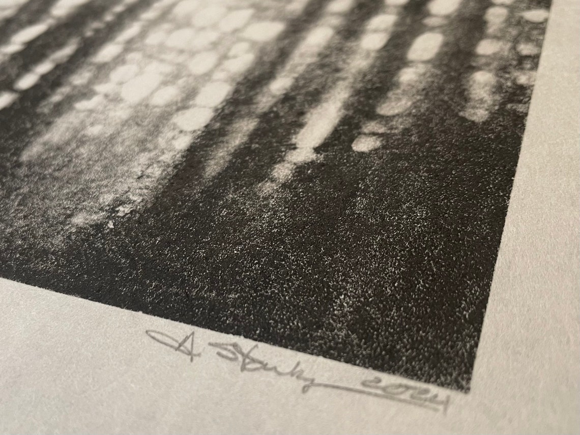Original Monotype Forest Landscape Hand Pulled Fine Art Print - Etsy