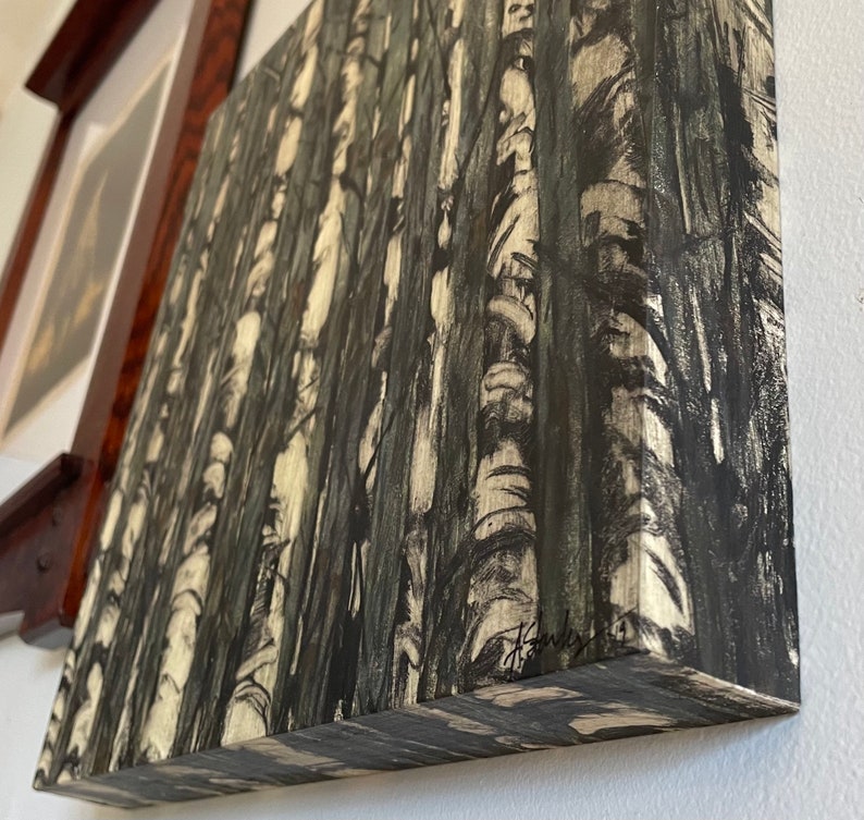 Forest Mounted Monotype Landscape Print - Etsy