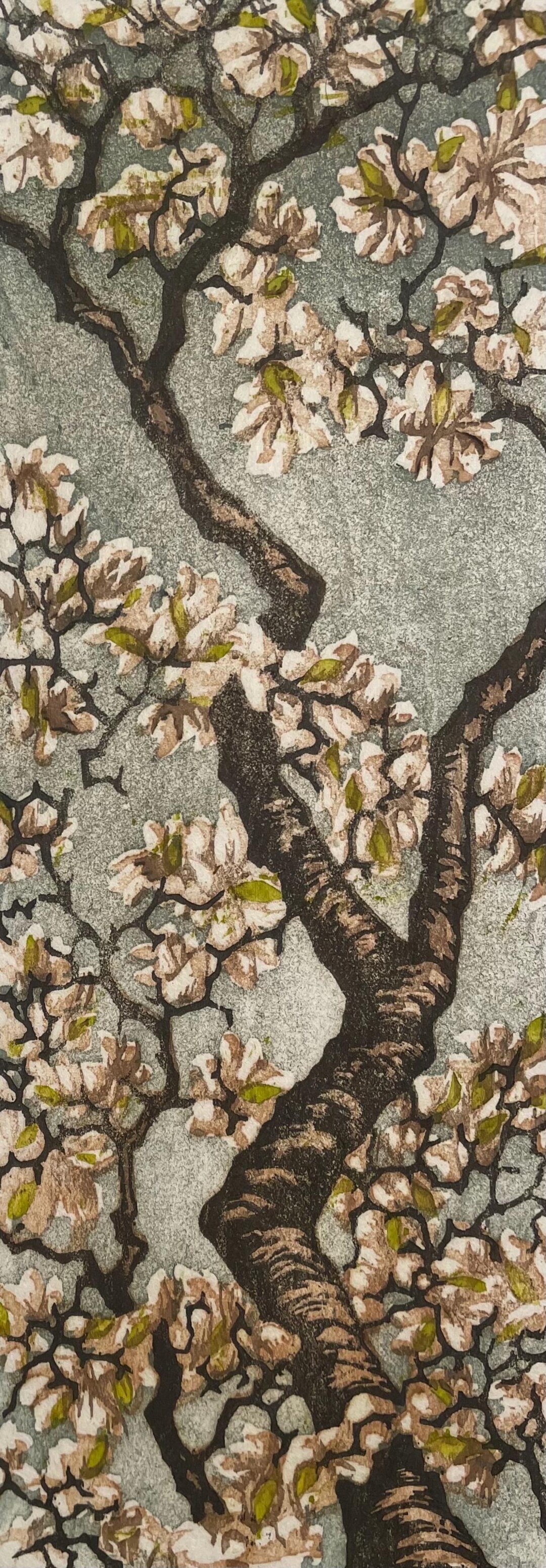 Original Woodblock Tulip Magnolia Moku Hanga Fine Art Block Print ...