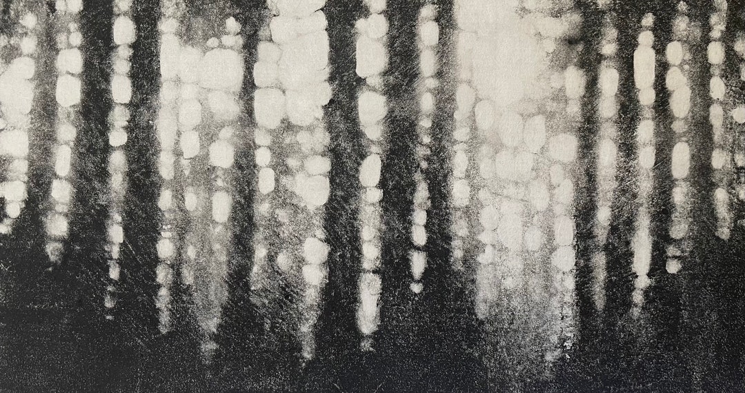 Original Monotype Forest Landscape Hand Pulled Fine Art Print - Etsy