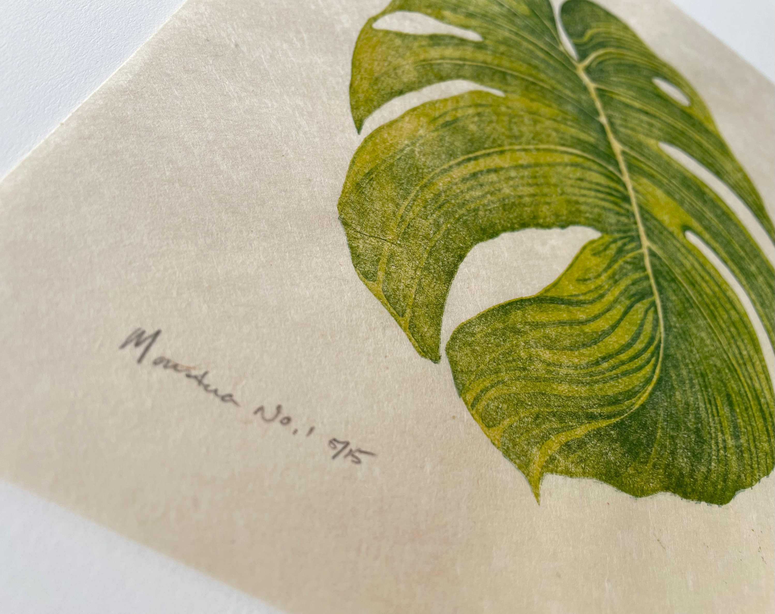 Monstera Woodblock Reduction Print Limited Edition Moku Hanga - Etsy
