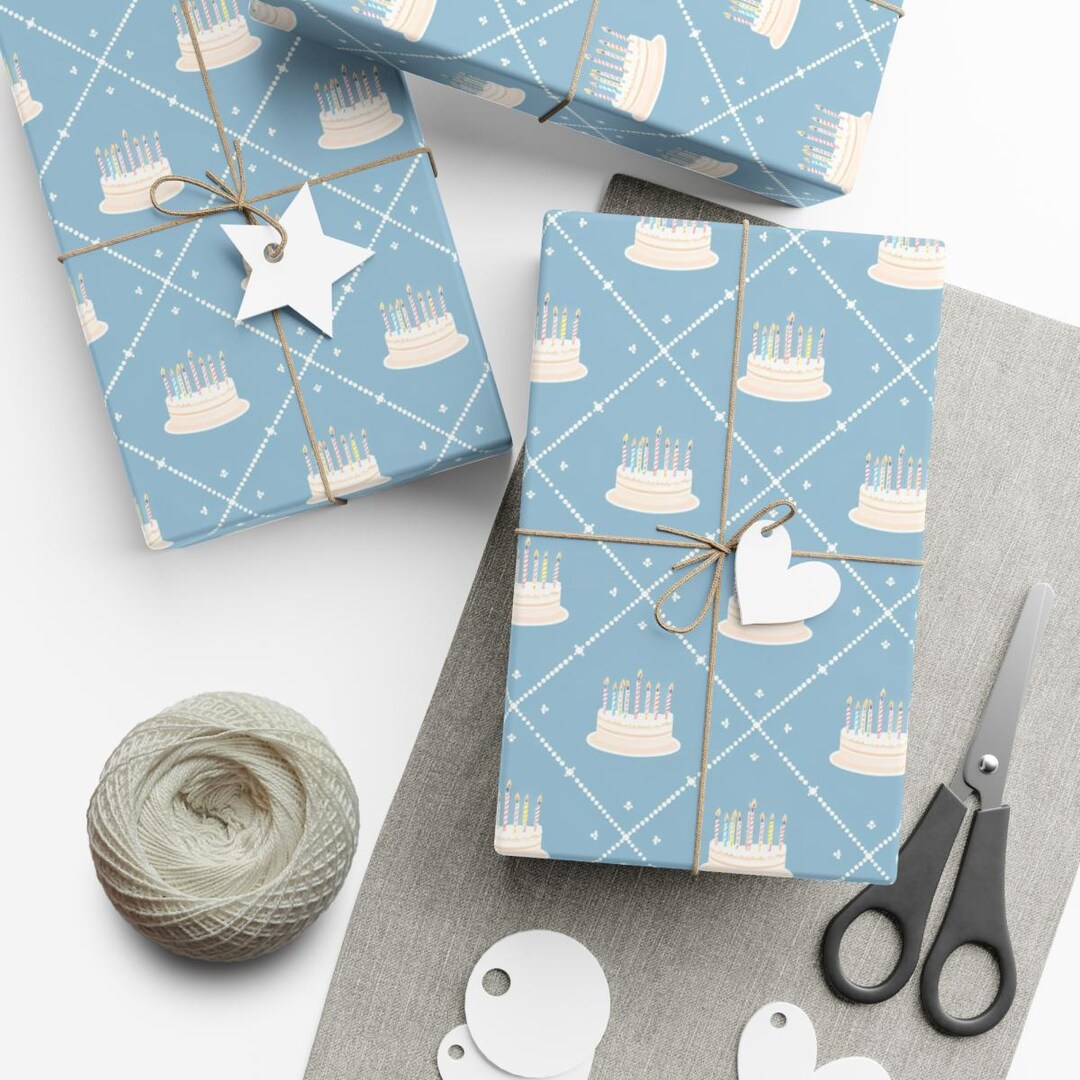 Birthday Cake Wrapping Paper - Etsy